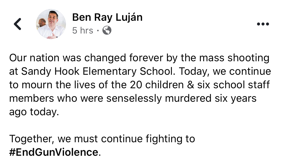 Luján politicizes Sandy Hook tragedy while falsely claiming it happened ...